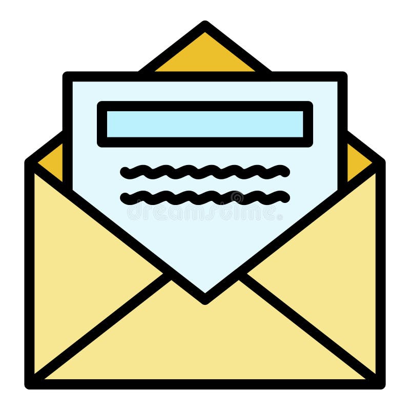 Letter in Envelope Icon Color Outline Vector Stock Vector ...
