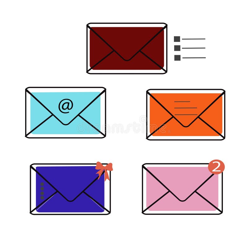 Letter Envelope with Paper Document Vector Illustration, Email Envelope ...