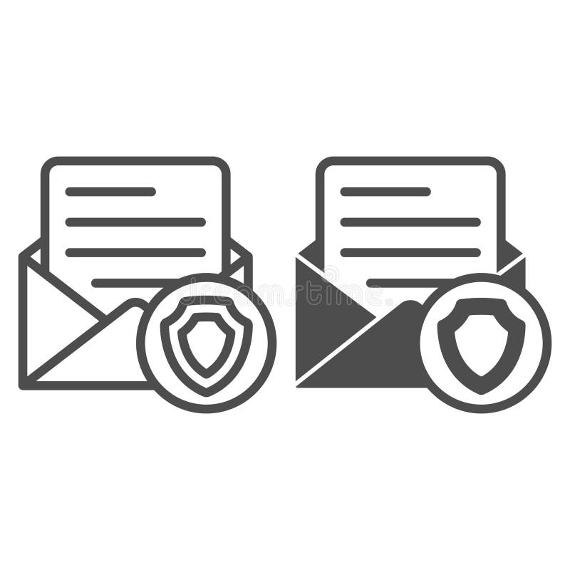 Letter Envelope with Paper Line and Solid Icon, Postage Delivery ...