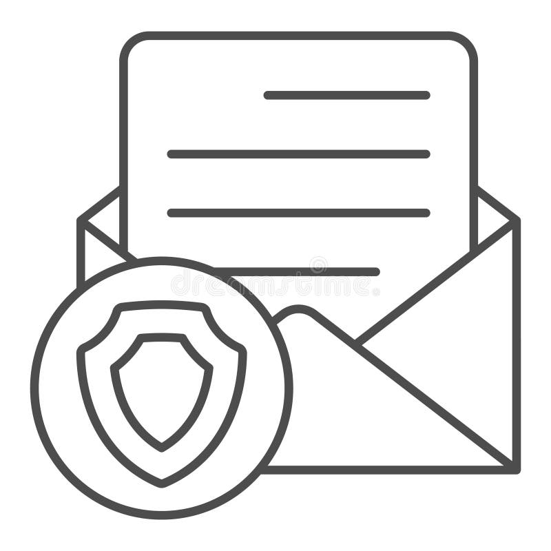 Letter Envelope with Paper Thin Line Icon, Postage Delivery Concept ...