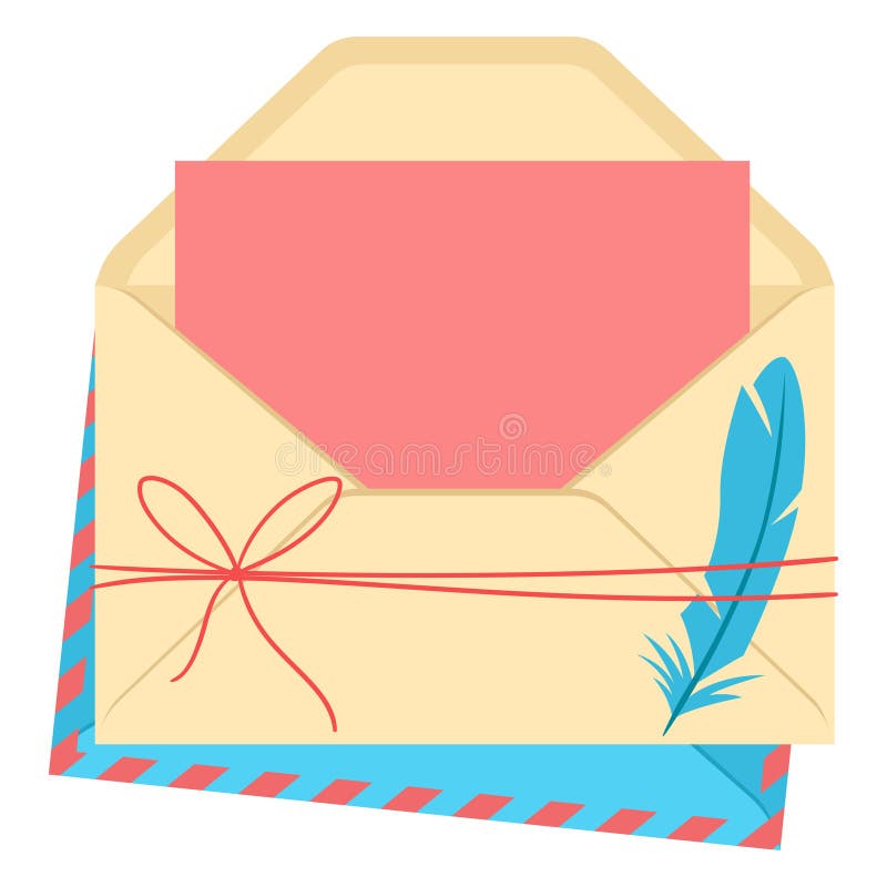 Letter in Envelope. Romantic Template with Decor Stock Vector ...