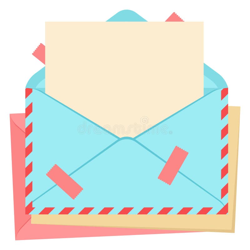 Letter in Envelope. Romantic Template with Decor Stock Vector ...