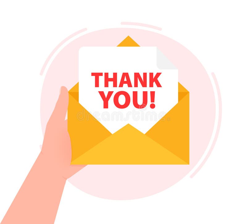 Letter in an Envelope with Thanks, Thank You. Vector Stock Illustration ...