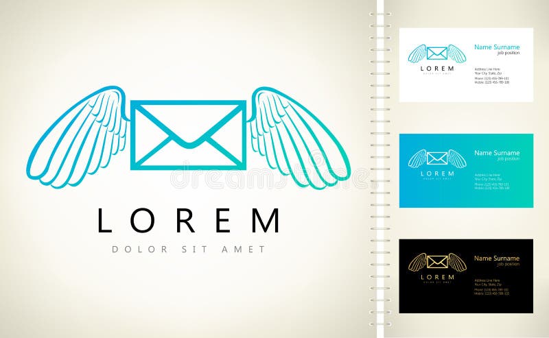 Letter Envelope with Wings Logo Stock Vector - Illustration of symbol ...