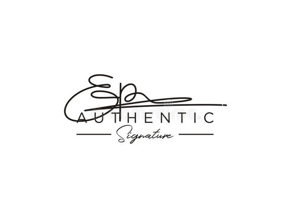 Letter EP Signature Logo Template Vector Stock Vector - Illustration of ...