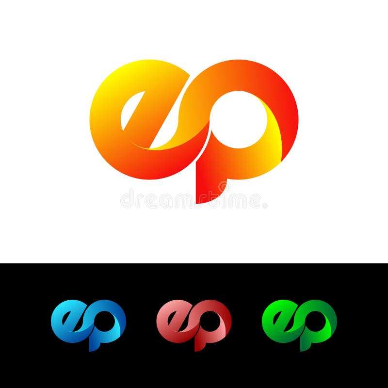 EP Circle Shape Letter Logo Design Stock Vector - Illustration of ...