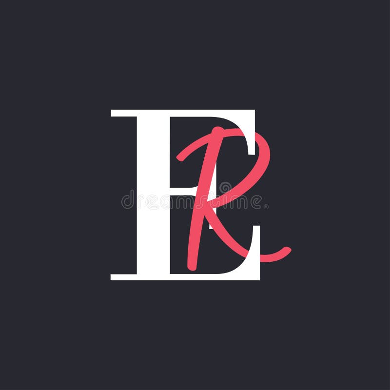Letter ER Logo. Perfectly Blended Initials ER Letter Logo Design Stock ...