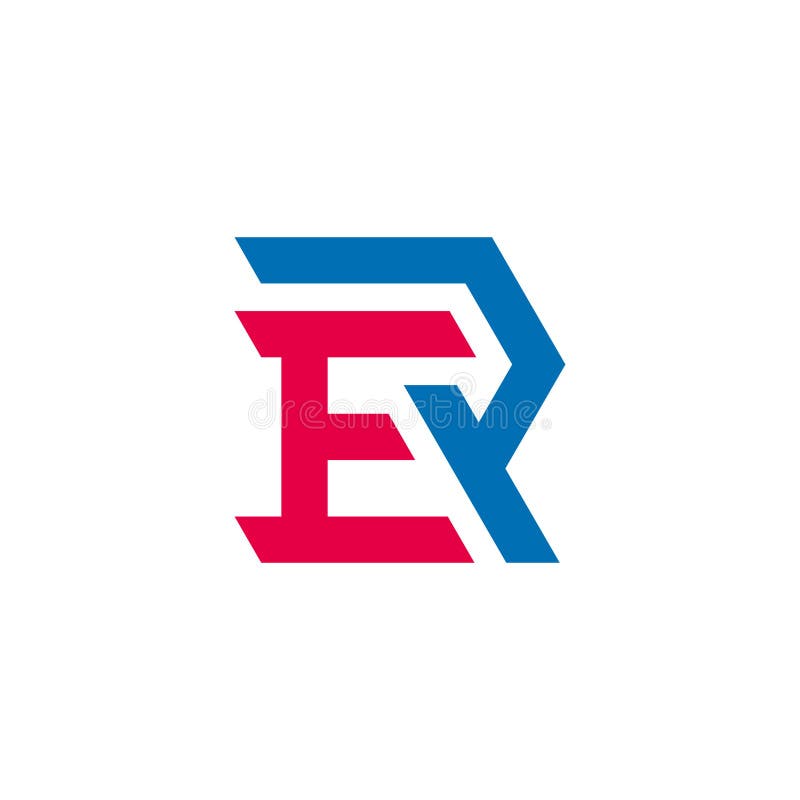Letter Er Simple Geometric Colorful Linked Logo Vector Stock Vector ...