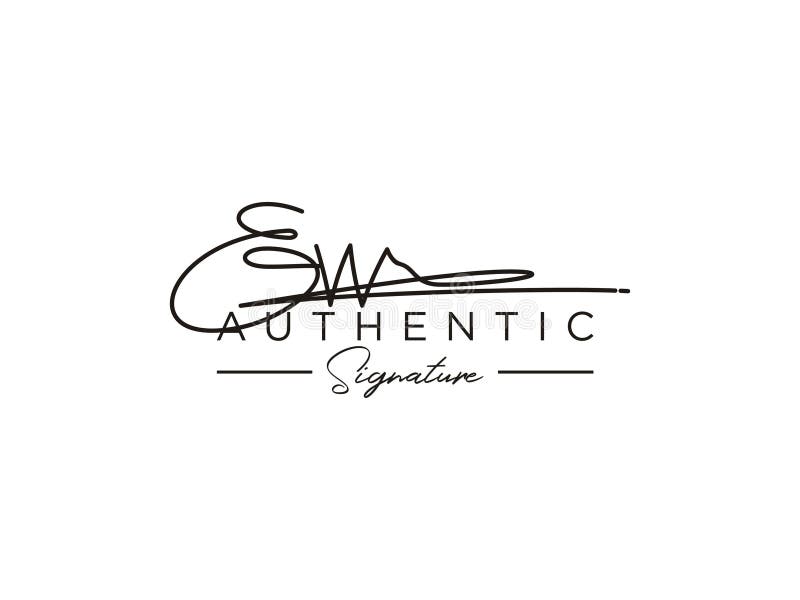 Letter EW Signature Logo Template Vector Stock Vector - Illustration of ...