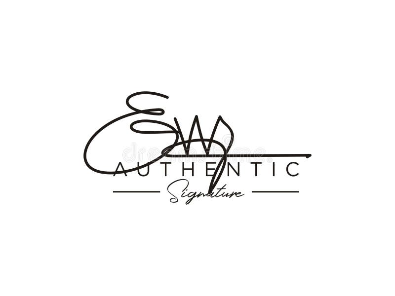 Letter EW Signature Logo Template Vector Stock Vector - Illustration of ...