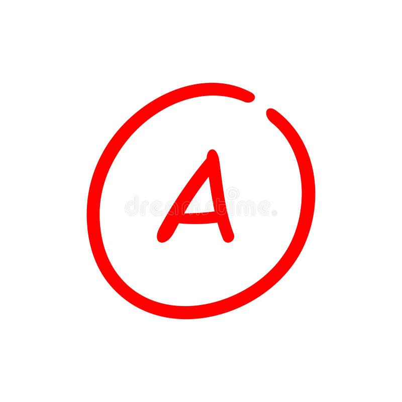 Letter a Exam Score, Grading System in Education, Hand Drawn ...