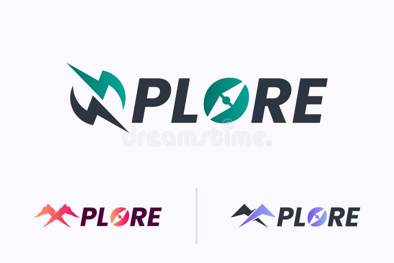 Letter explore logo design stock illustration. Illustration of vacation ...