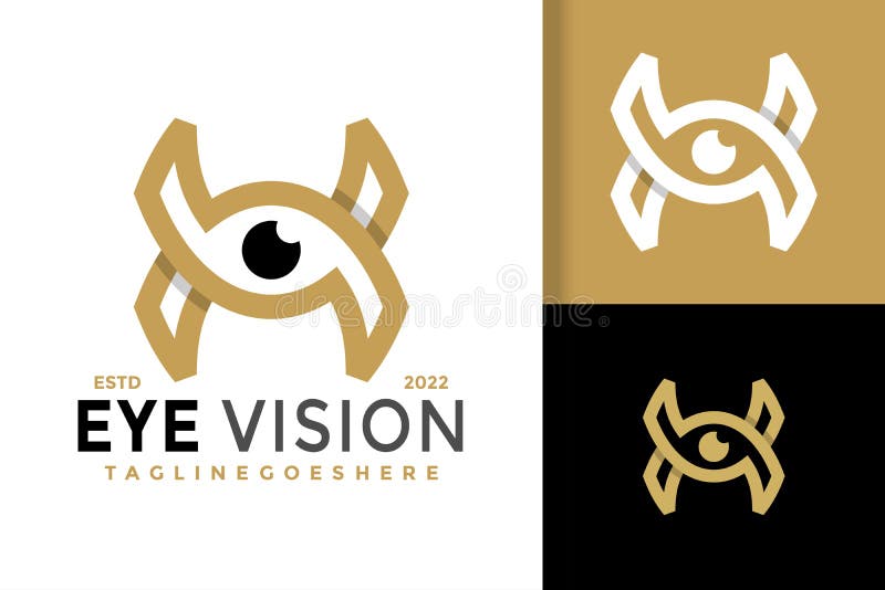 Letter X Eye Vision Logo Design Vector Illustration Template Stock ...