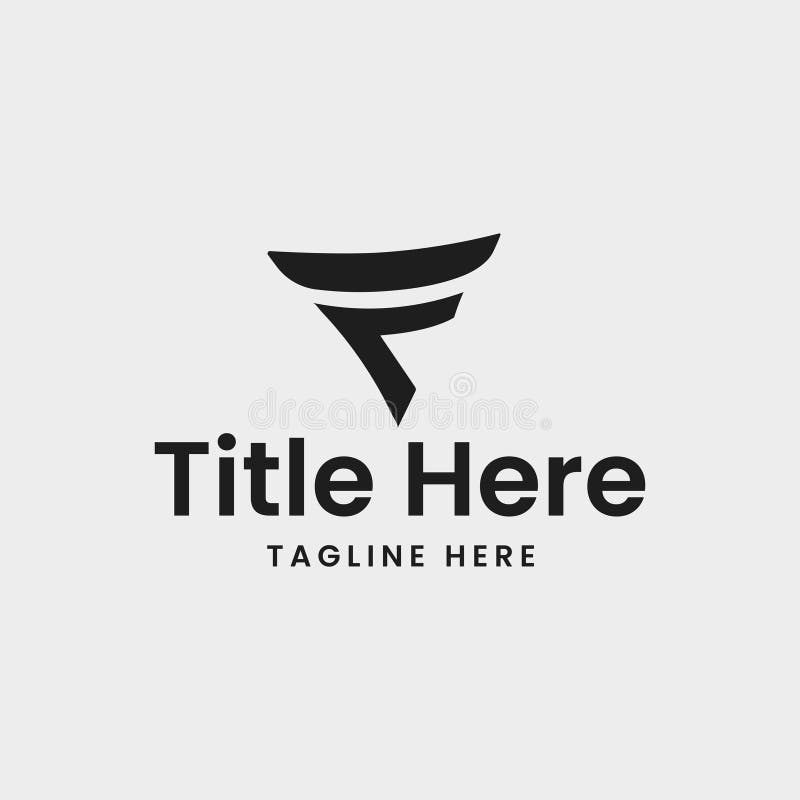 Letter F Abstract Shape Logo Design Stock Illustration - Illustration ...