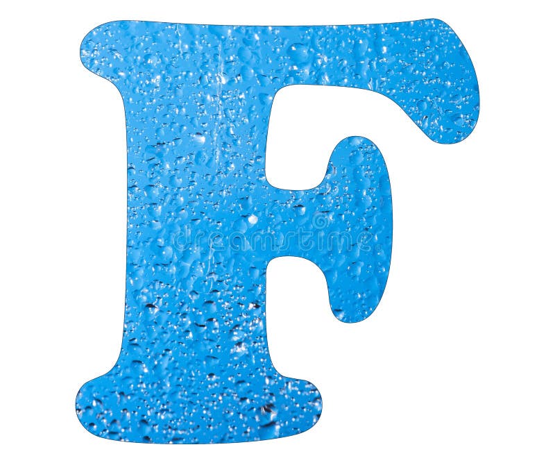 Letter E, Blue Water Drops - White Background Stock Illustration ...