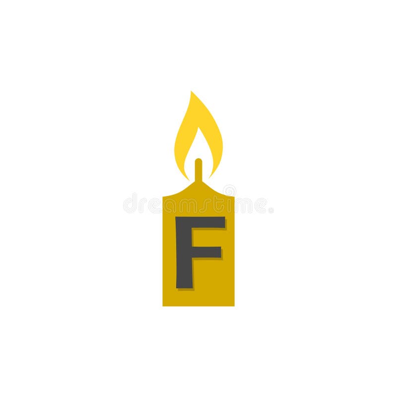 Letter F, Letter And Candle Logo Stock Vector - Illustration of ...