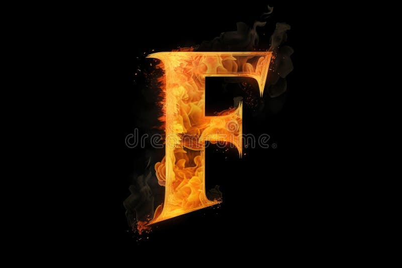 Letter F, Comic Book Style, on Black Background Stock Illustration ...