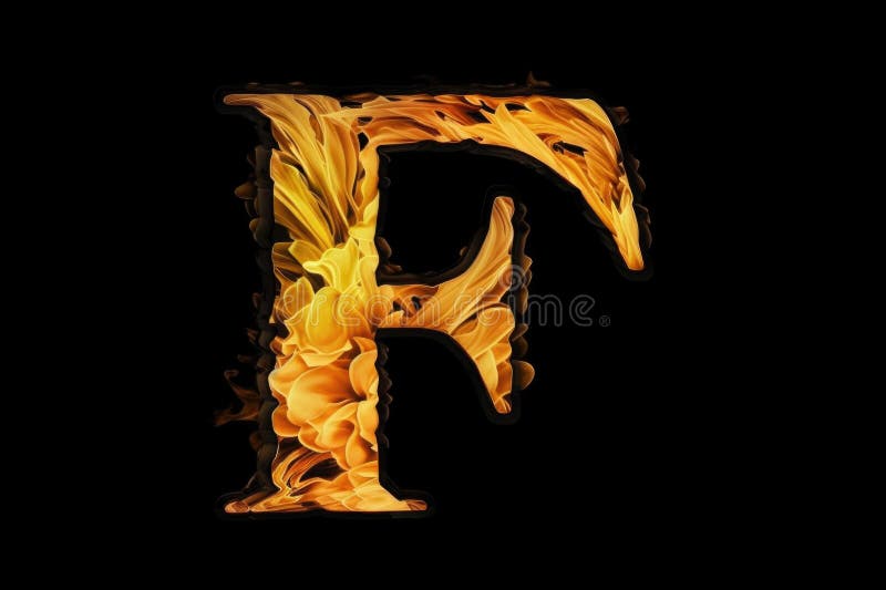 Letter F, Comic Book Style, on Black Background Stock Illustration ...