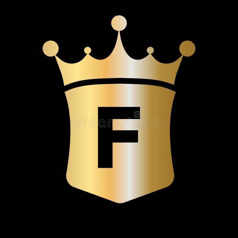 Letter F Crown and Shield Logo Vector Template with Luxury Concept ...