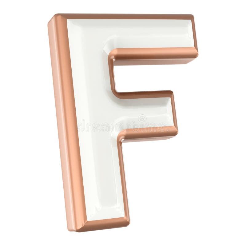 Letter F 3D Render with White Background Design Stock Illustration ...