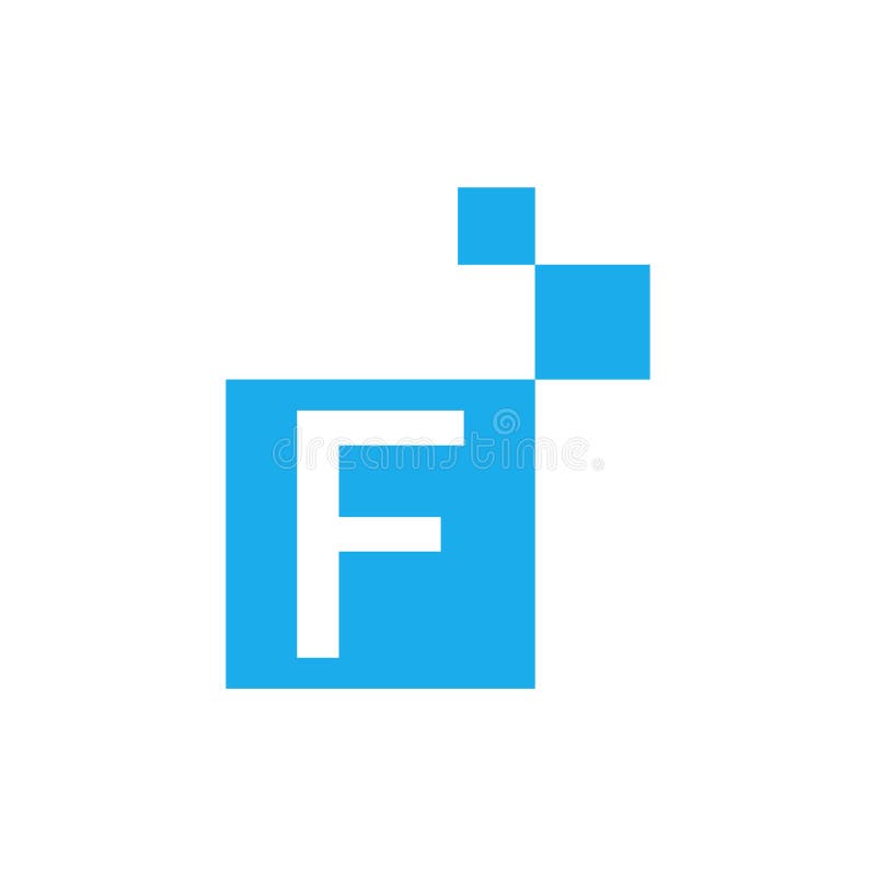 Letter F Data Pixel Technology Creative Logo Design Stock Vector ...