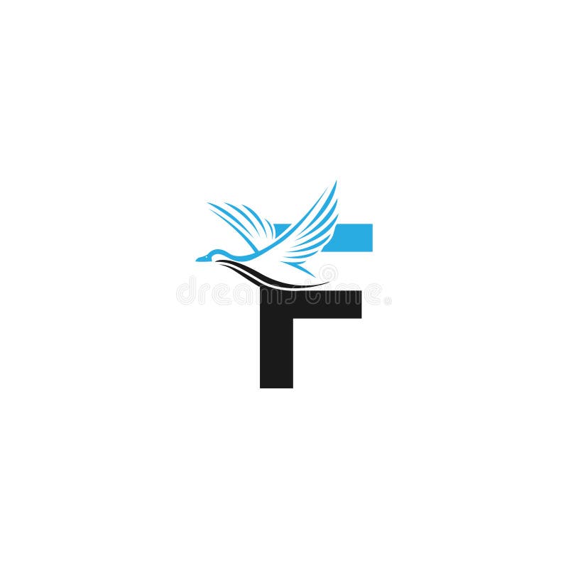 Letter F with Duck Icon Logo Design Illustration Stock Illustration ...