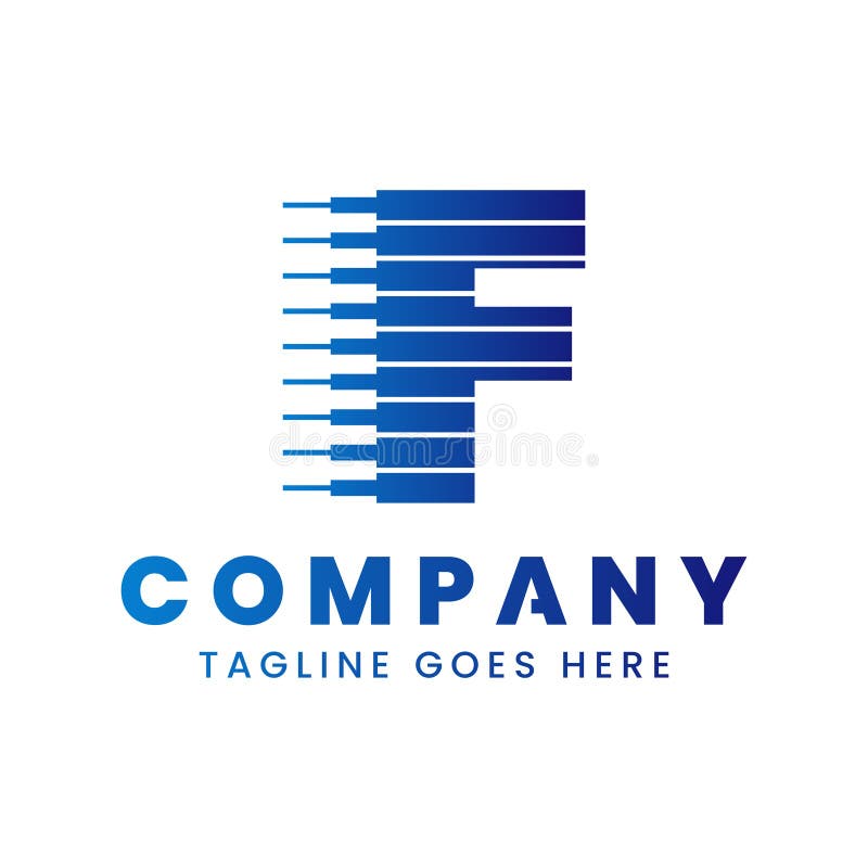 Letter F Dynamic Technology Logo, Symbolizing Innovation, Speed, and ...