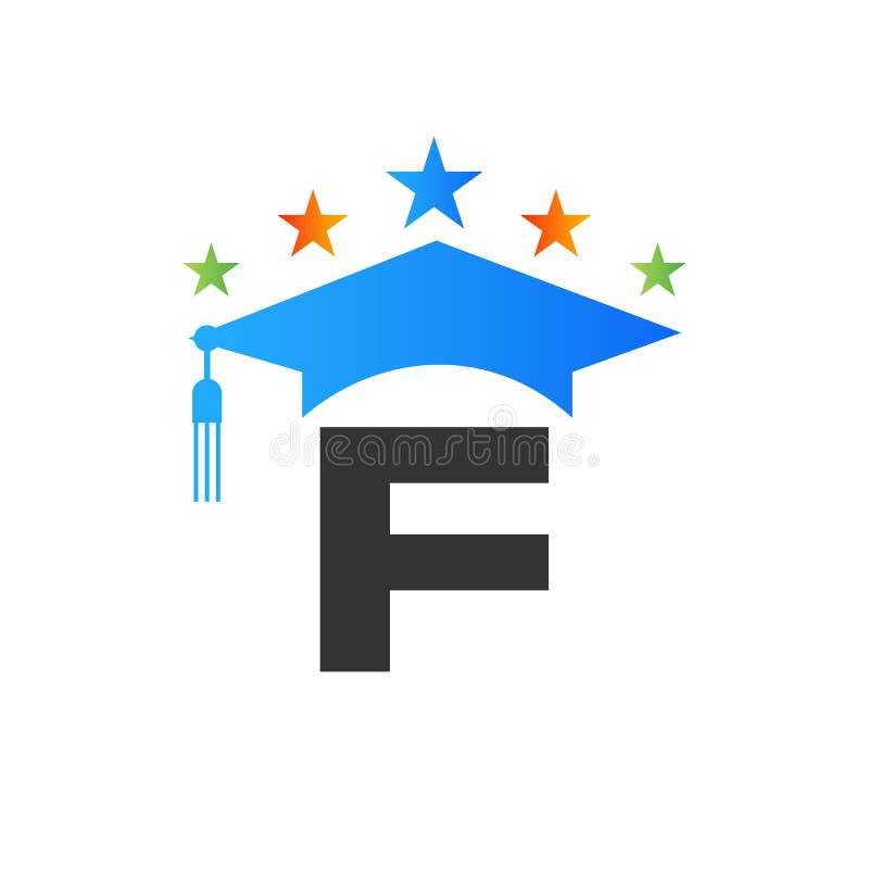 Letter F Education Logo Initial Graduation Cap Concept. Education Logo ...