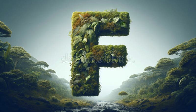 The Letter F of the Enchanted Amazon Rainforest. Editorial Image ...
