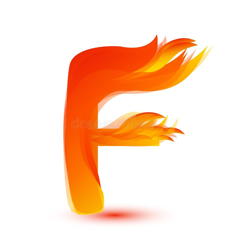 Letter F in Fire Flame Icon Vector Stock Vector - Illustration of logo ...