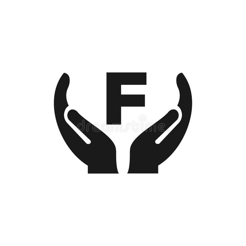 Letter F Giving Hand Logo Design. Hand Logo Design on Letter F Vector ...