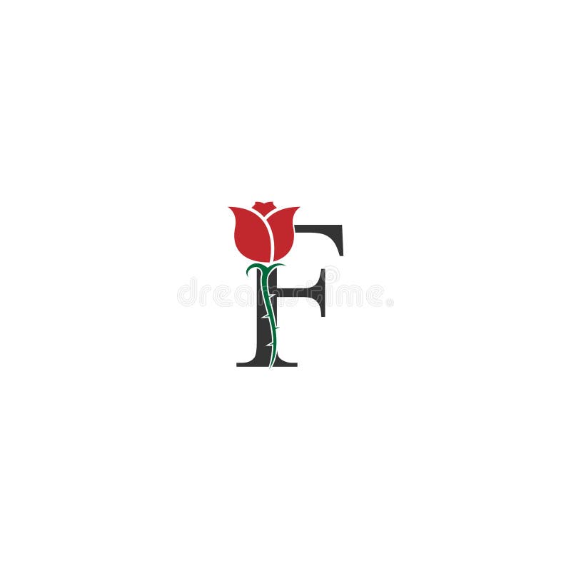 Letter F Logo Icon with Rose Design Vector Stock Vector - Illustration ...