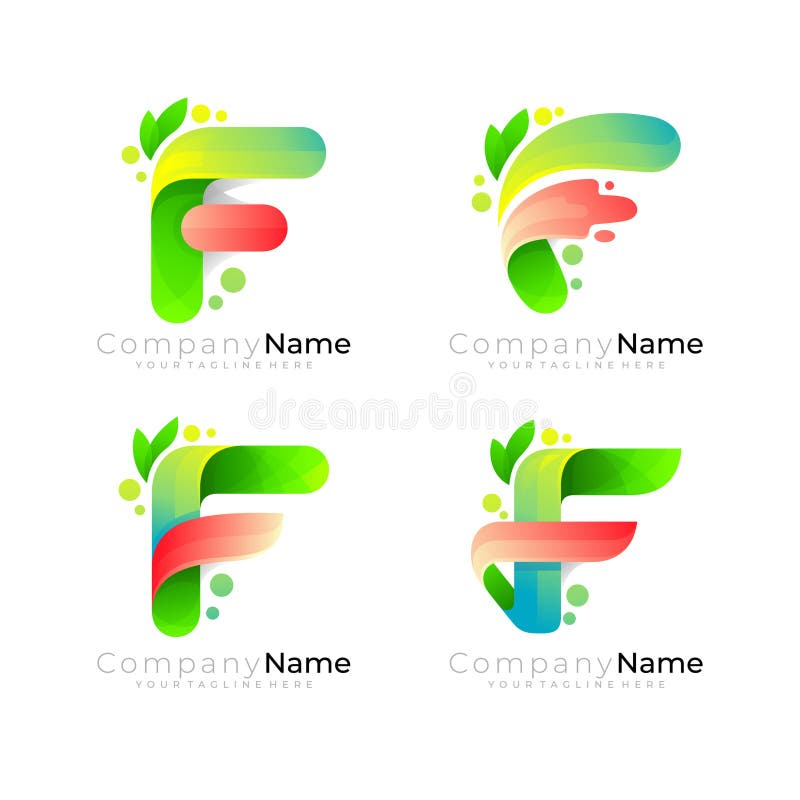 Letter F Logo and Leaf Design Nature, Fresh Logo Vector, F Stock Vector ...