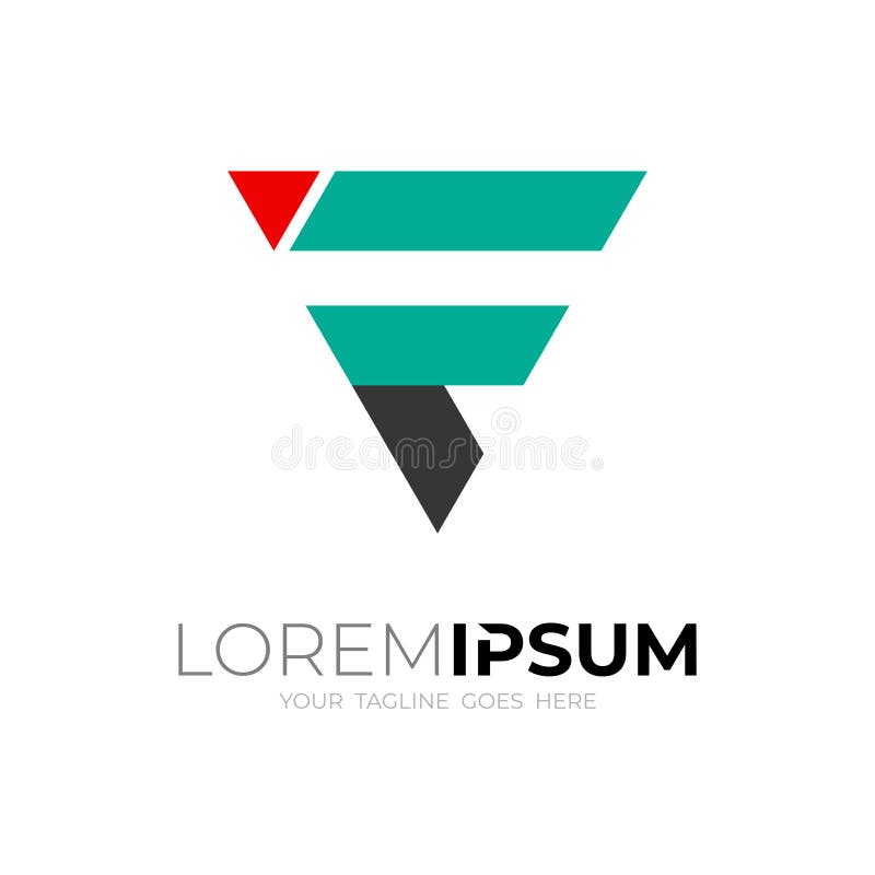 Letter F Logo and Triangle Design Template, Simple Stock Vector ...