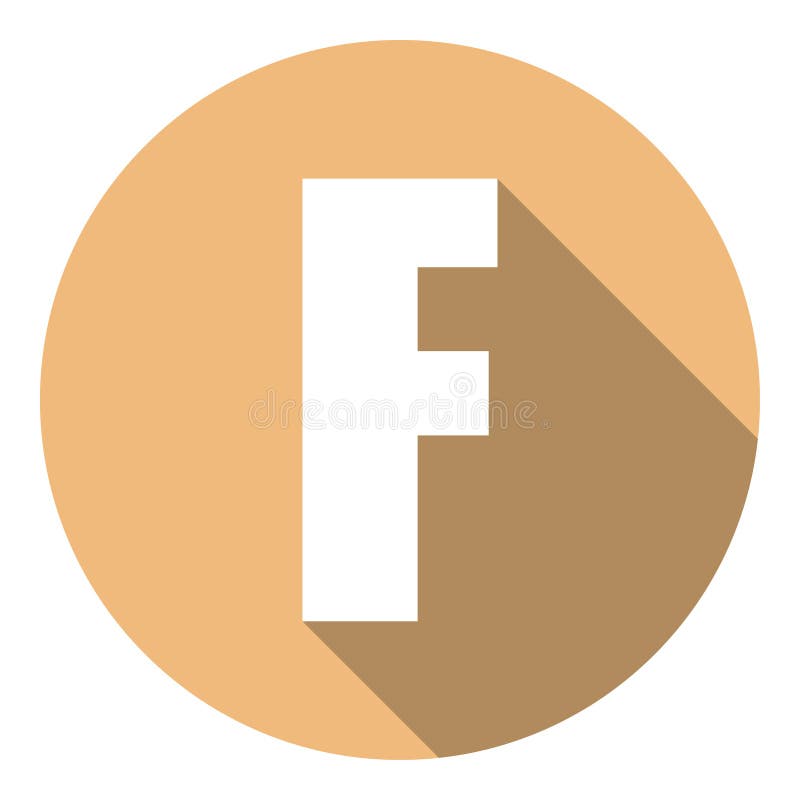Letter F with a Long Shadow. Vector Illustration EPS10 Editorial Image ...