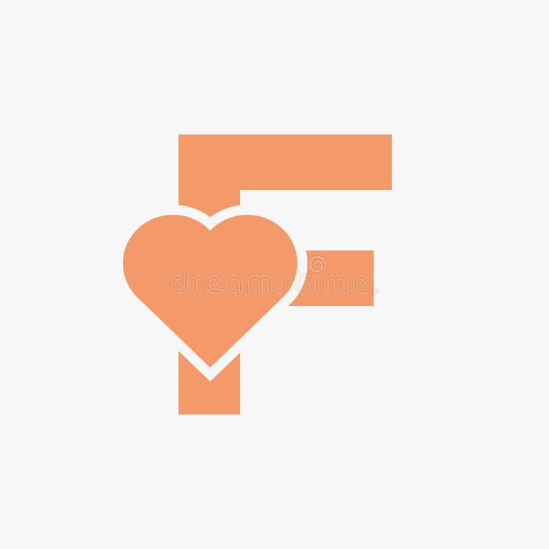Letter F Love Symbol and Heart Icon Concept Vector Template Stock ...