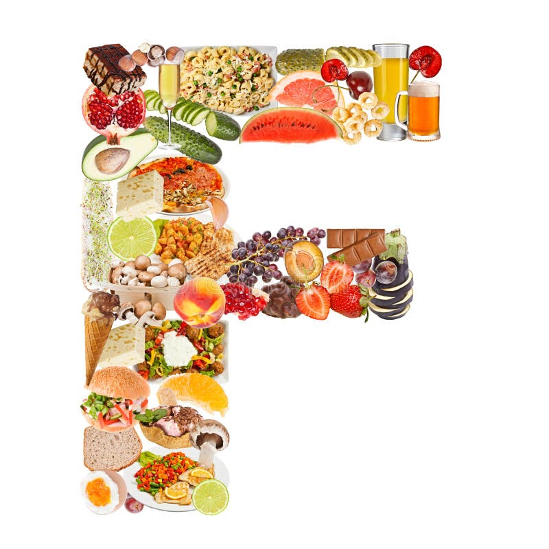 Letter F made of food stock photo. Image of champignon - 26399932