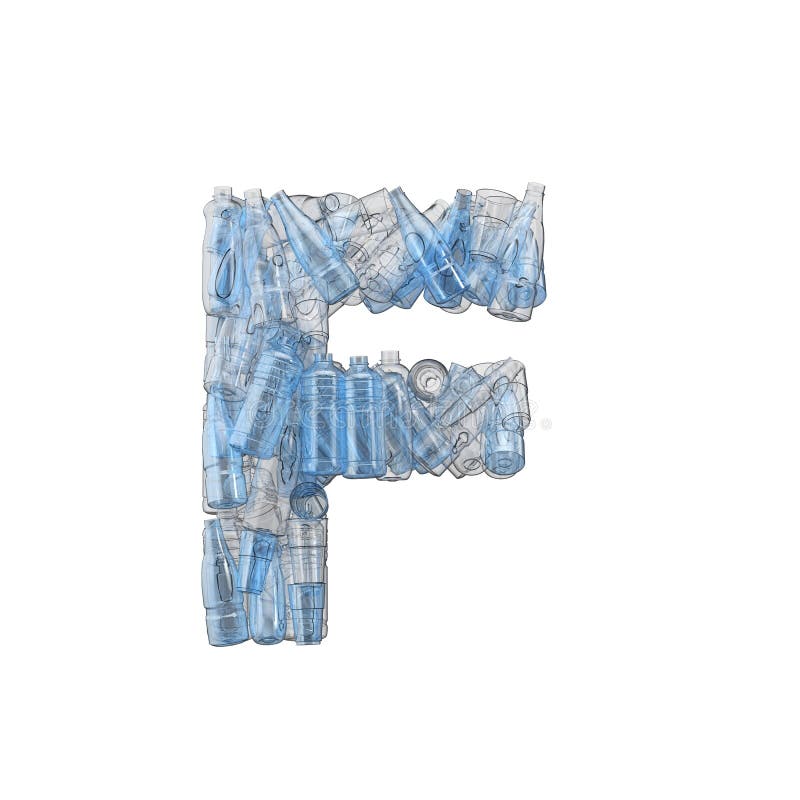 Letter F Made from Plastic Bottles. Plastic Recycling Font Stock ...