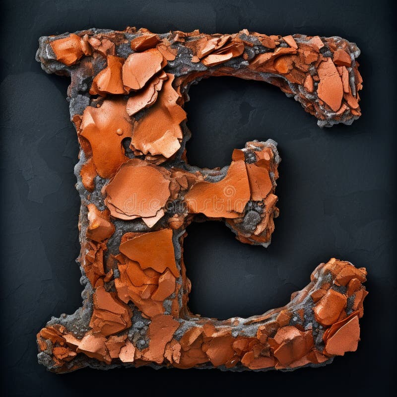 Letter F Made of Rusty Old Steel on Dark Background Generative AI Stock ...