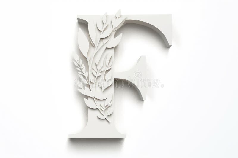 Letter F, Paper Cut-out Style, on White Background Stock Photo - Image ...