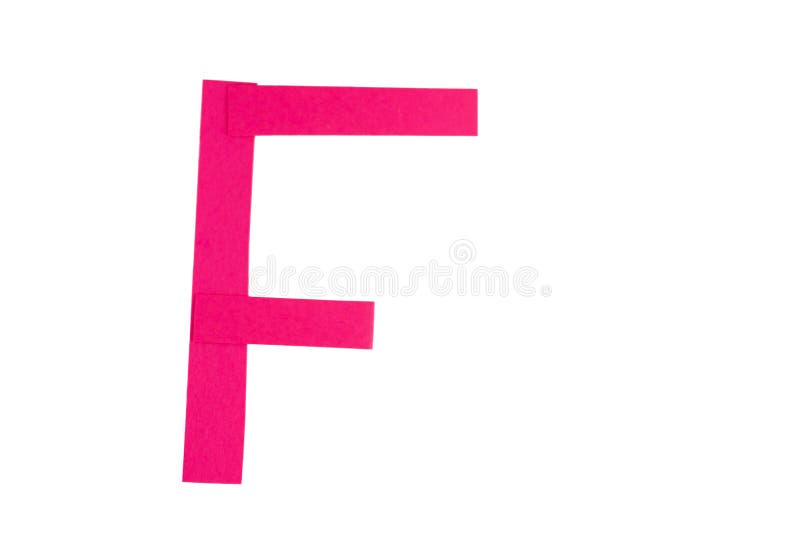 Letter F from Parts of Red Paper Stock Photo - Image of cutout, bright ...