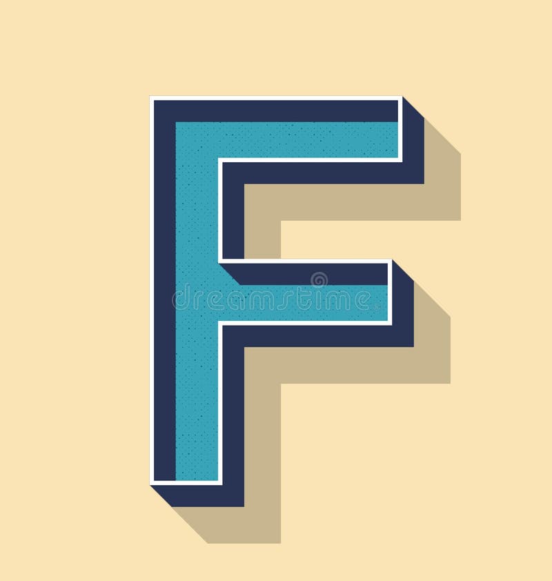 Letter F Retro Vector Text Style, Fonts Concept Stock Vector ...
