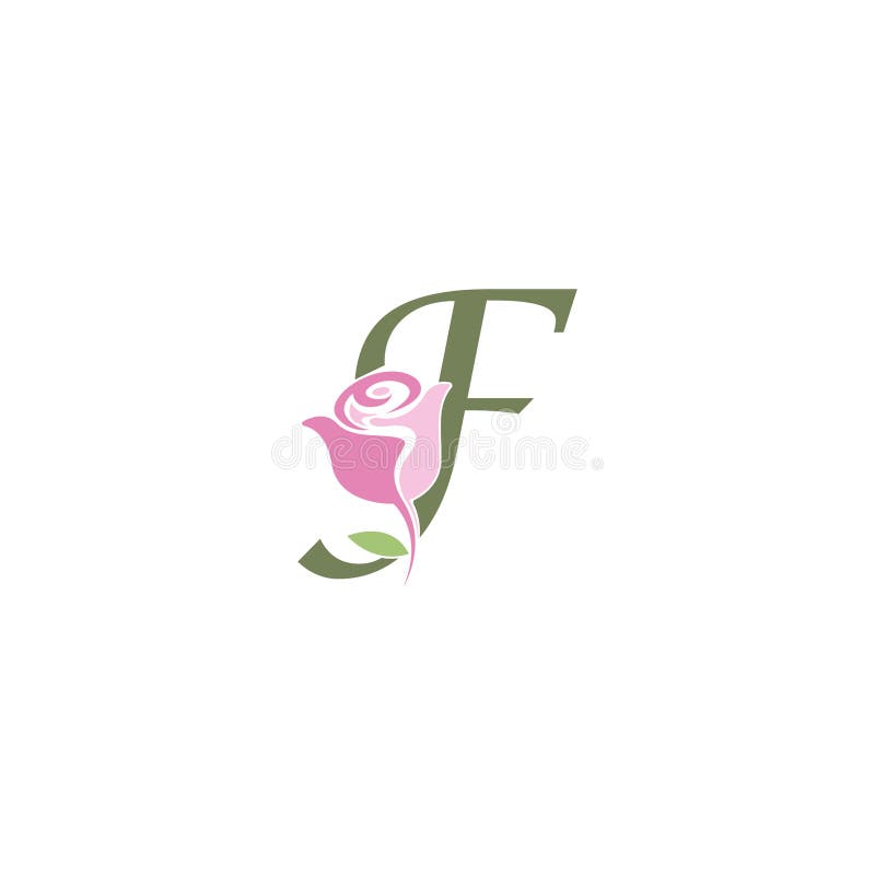 Letter F with Rose Icon Logo Vector Template Stock Vector ...