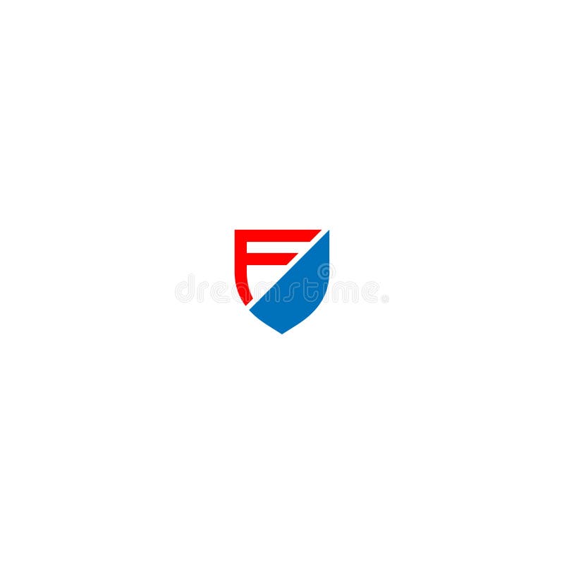 Letter F with a Shield Logo Stock Illustration - Illustration of ...