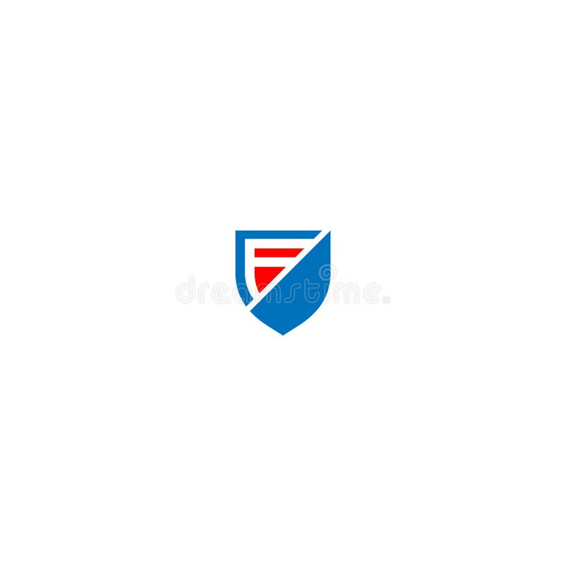 Letter F with a Shield Logo Stock Illustration - Illustration of ...