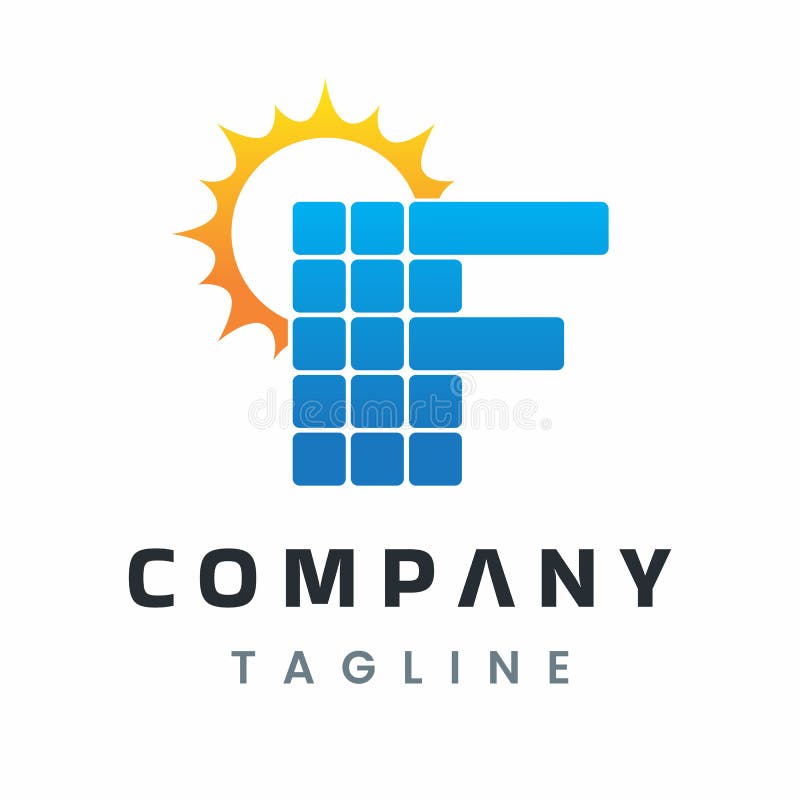 Letter F Solar Energy Logo, Solar Power Panel Design Stock Vector ...