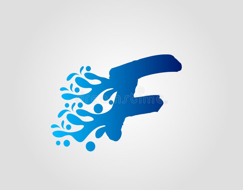 Letter F with Splash Water Logo Template Vector Stock Vector ...