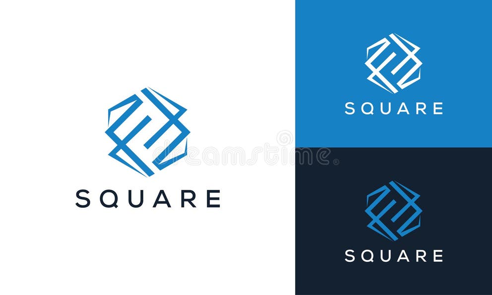Letter F Square Logo Design Inspiration Stock Illustration ...