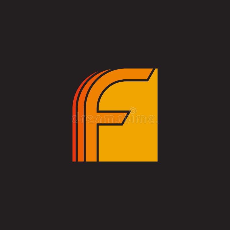 Letter F Square Motion Geometric Gradient Logo Vector Stock Vector ...