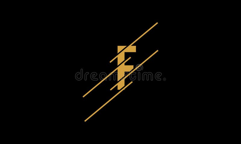 Letter F Technology Logo with Diagonal Lines for Fast Tech Concept in ...